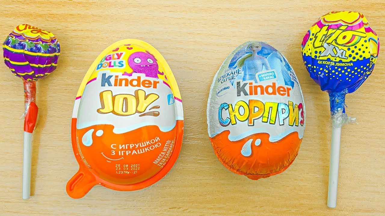 Satisfying Video Lollipops with Kinder JoY and Egg Surprise - YouTube