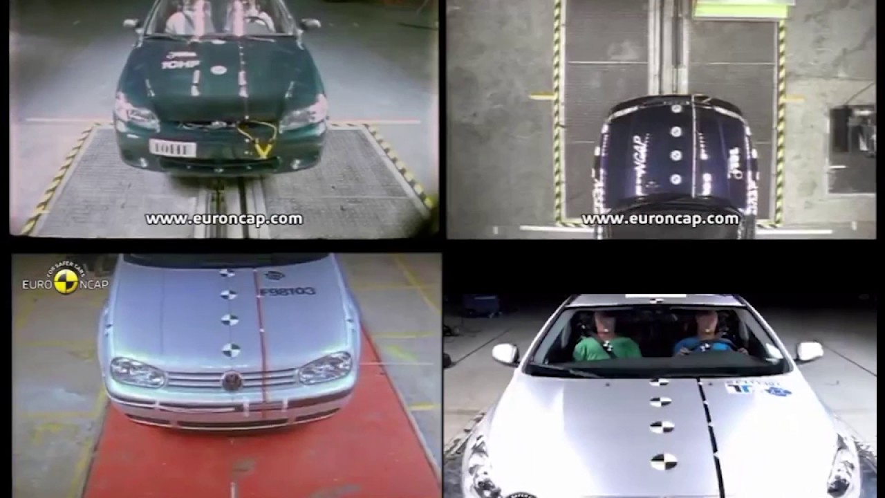 VW Golf MK4; Hyundai Accent, Audi A4, Volvo V60 crash test comparison ...
