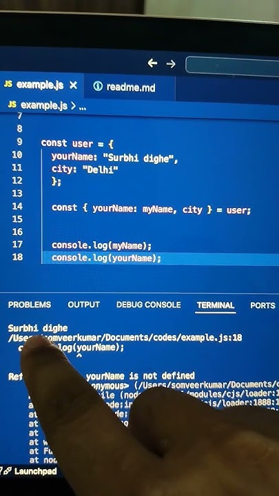 Object Destructuring with renaming #coding #javascript #codingtips #interview #trending - YouTube