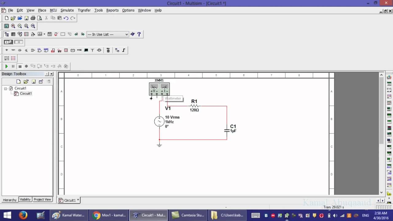 Power And Power Factor Using Multisim - YouTube