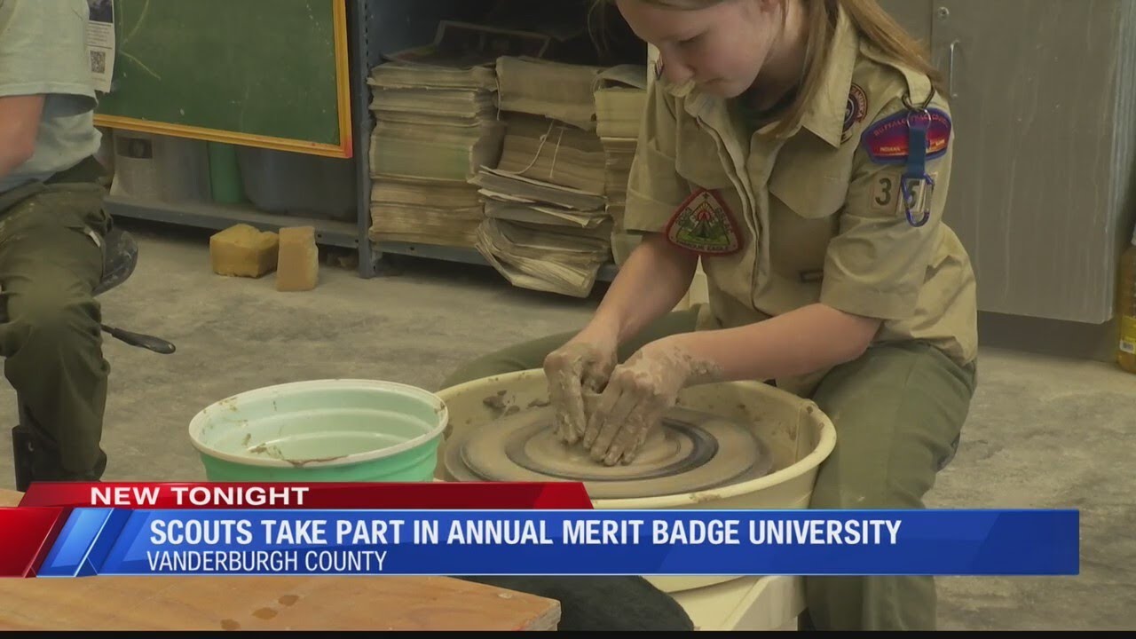 Scouts take part in annual Merit Badge University - YouTube