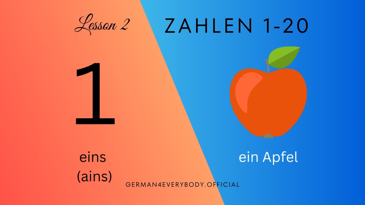 Numbers from 1-20 in German I counting in German I Zahlen 1-20 I Lesson ...