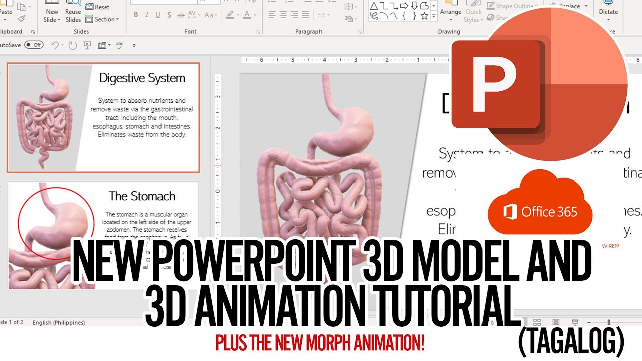 Animated 3D Models in PowerPoint OFFICE 365 | FULL TUTORIAL IN TAGALOG ...