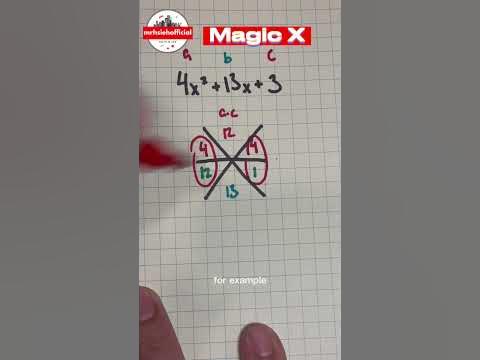 Factoring a ≠ 1 | Magic X | Algebra Concepts #math #algebra #factoring ...