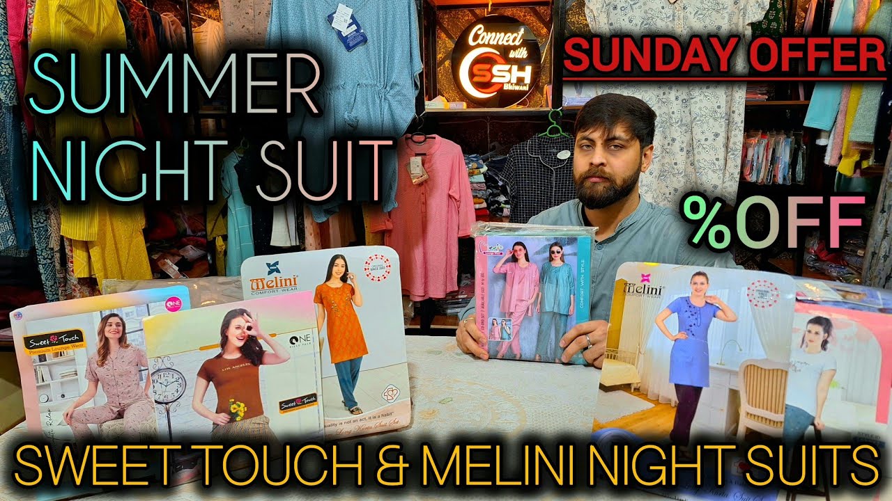 Sweet touch & Melini night suits | Long T-shirt night suit | Long night ...