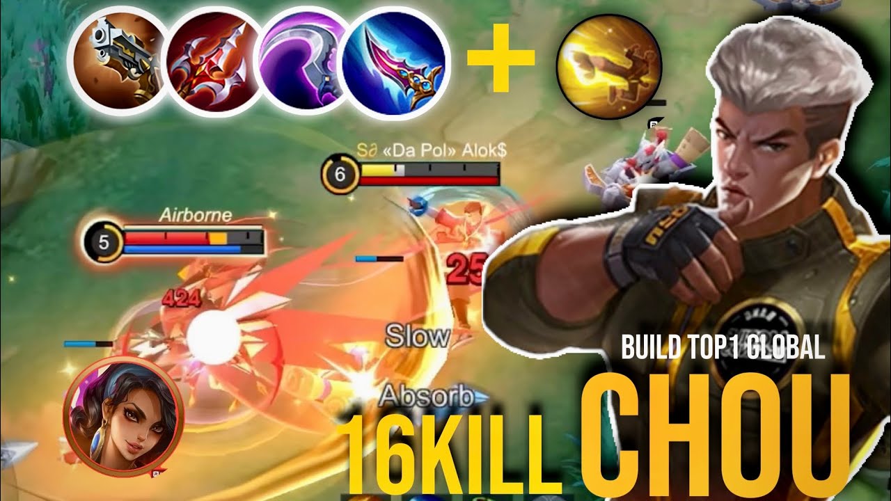 100% Unstoppable!! 16 Kills Chou Brutal Critical Damage!! - Build Top 1 ...