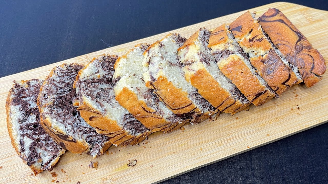 Marble Cake Recipe | Soft Marble Butter Sponge Cake | Zebra Cake Recipe ...