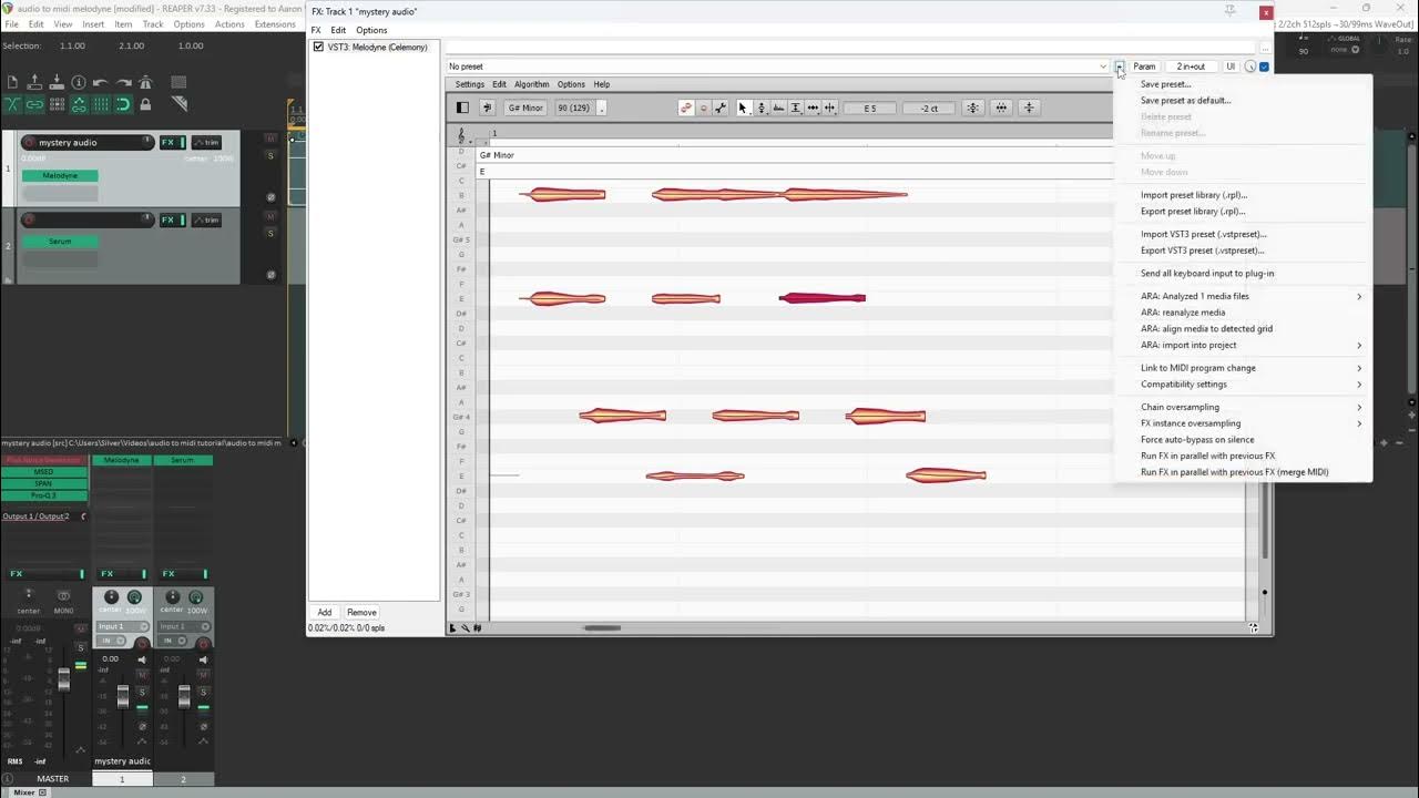 How to turn audio into midi in Reaper (using Melodyne) - YouTube