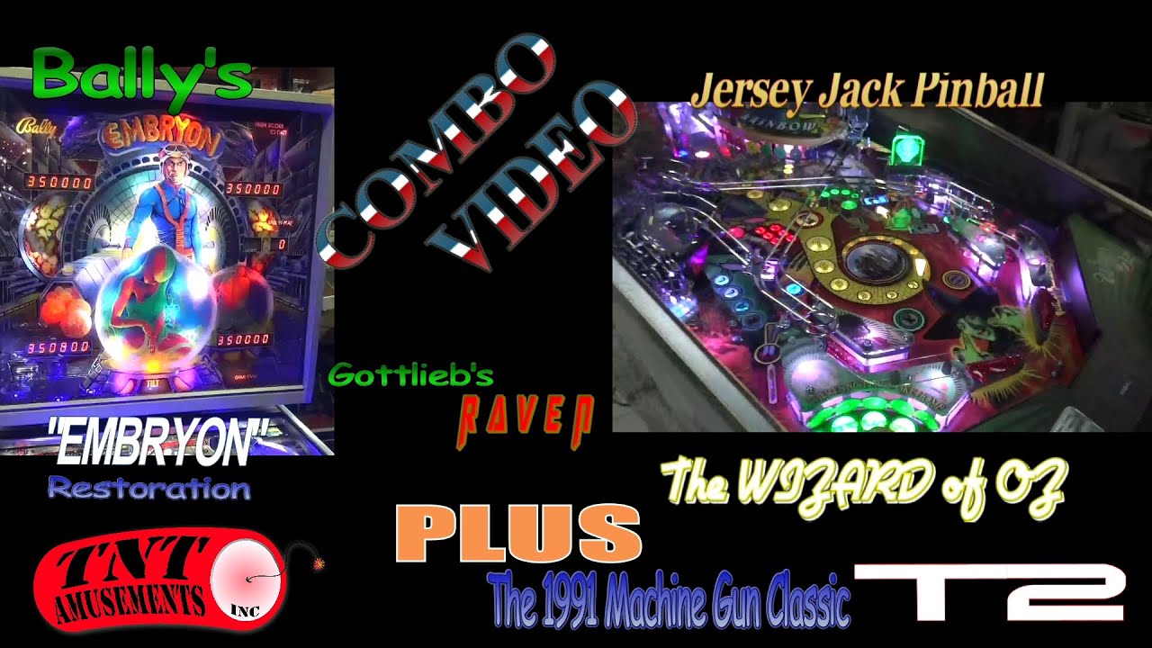 #930 Bally EMBRYON Restoration, WIZARD OF OZ & RAVEN Pinball, T2 Gun ...