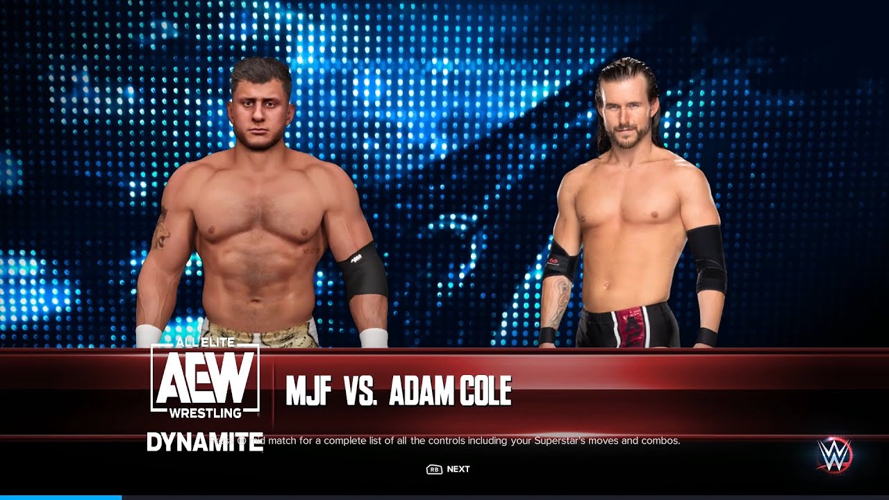 MJF vs Adam Cole Full Match 6/14/23 WWE 2K23 - YouTube