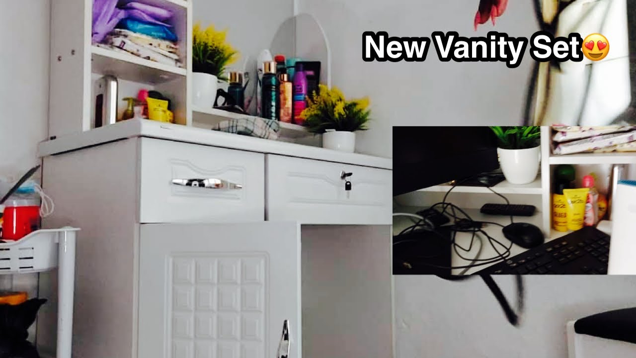 Setting up my vanity set / work area and decorating it🤗 - YouTube