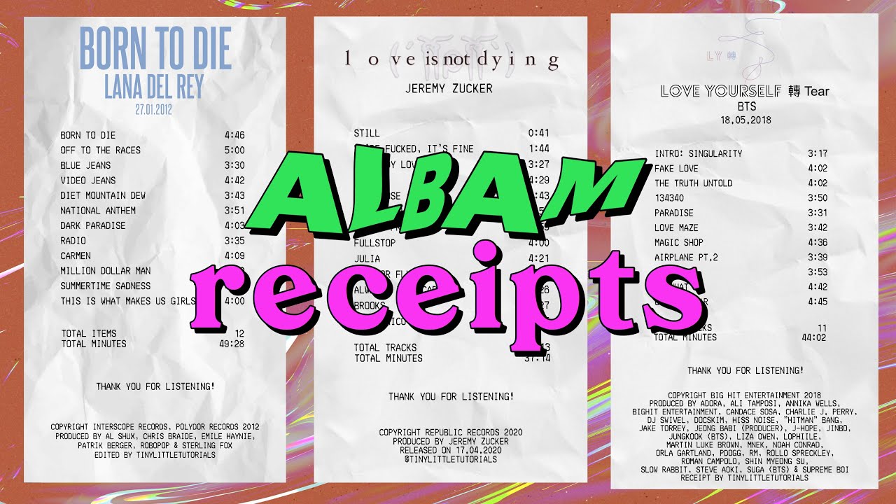 HOW TO MAKE MUSIC ALBUM RECEIPTS ON YOUR PHONE🎶🧾 - YouTube