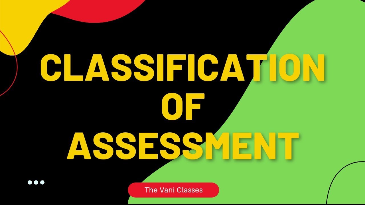 CLASSIFICATION OF ASSESSMENT | Assessment For Learning | BEd Short ...