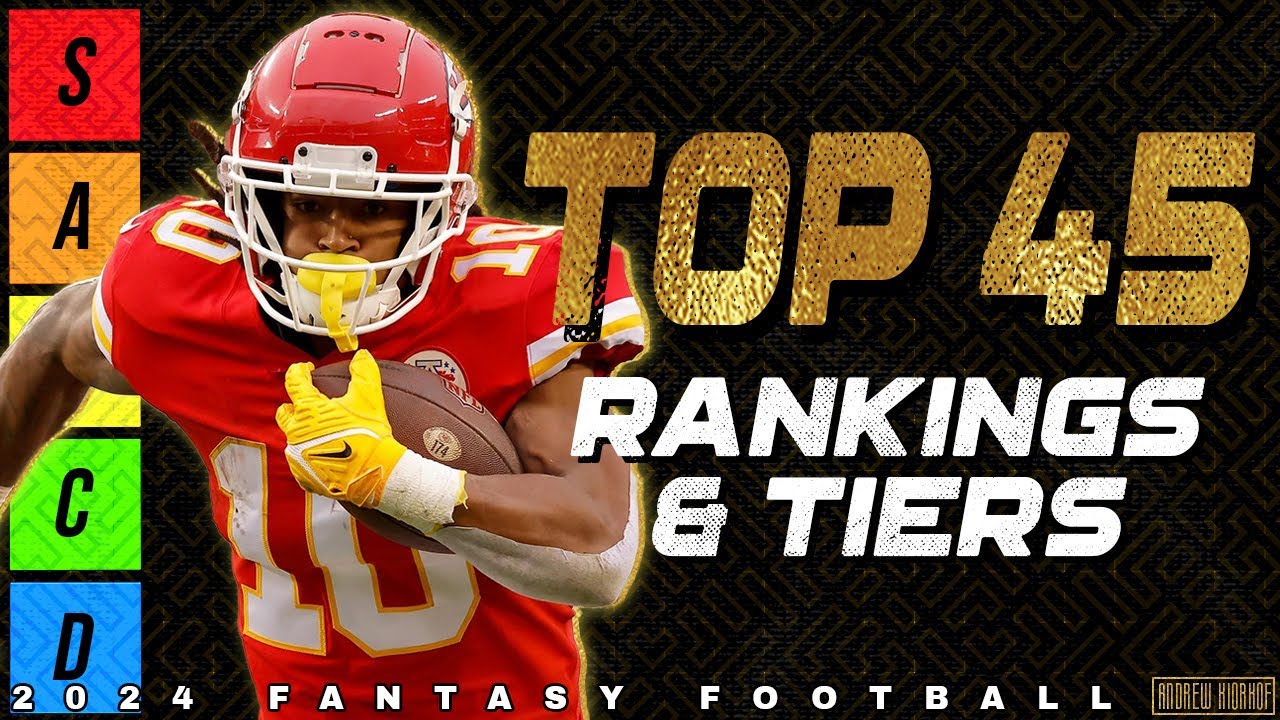 Top 45 Running Back Rankings & Tiers - 2024 Fantasy Football - YouTube