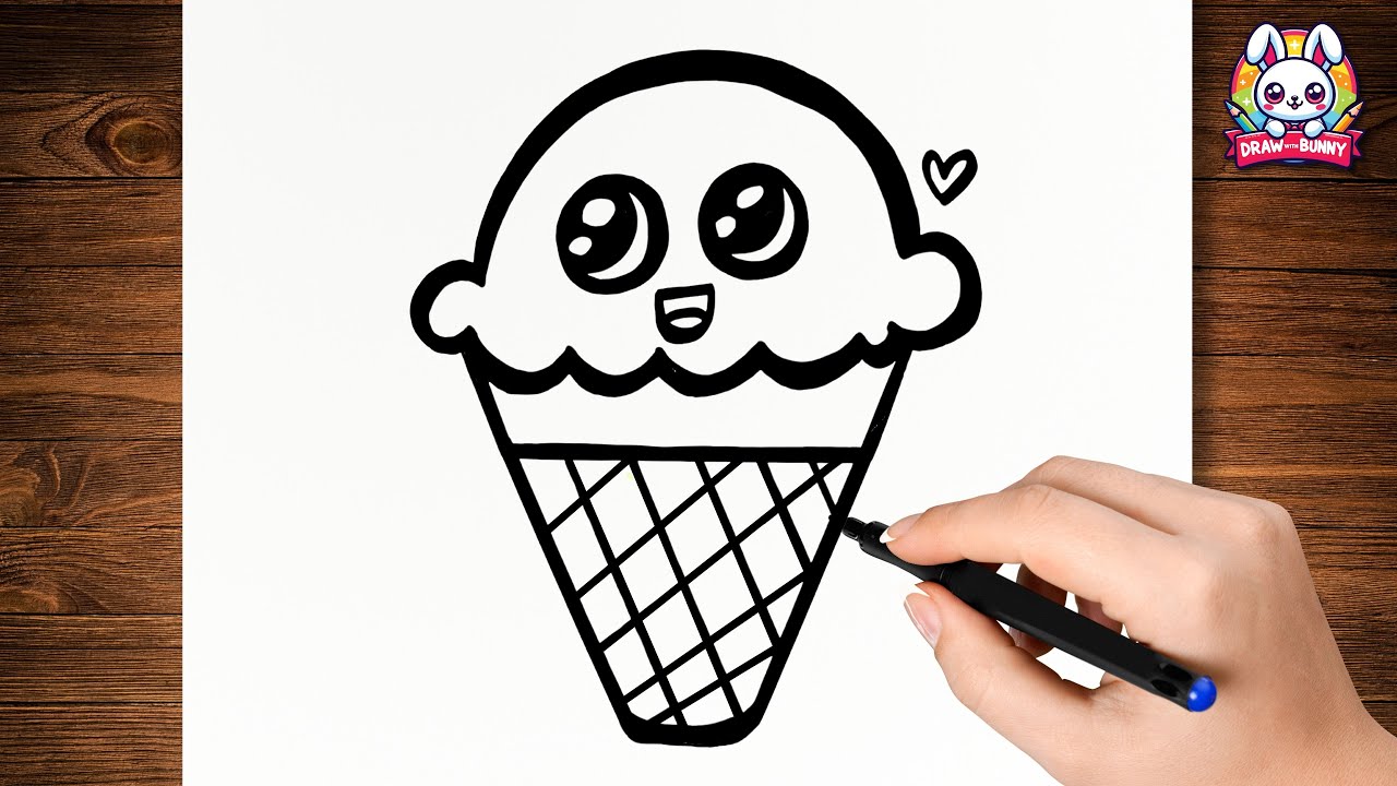 How to Draw a Cute Ice Cream Step by Step | DrawWithBunny - YouTube