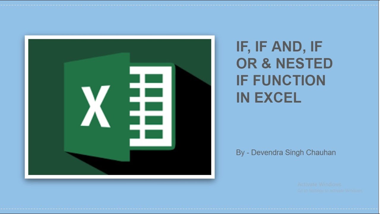 If Ifand Ifor Nestedif Function On Excel Youtube