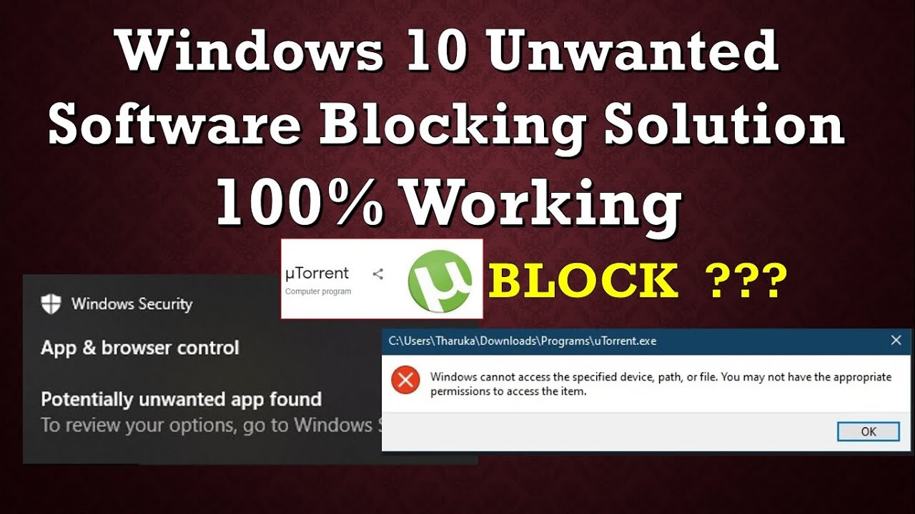 Windows 10 U Torrent Block Fixed 2021 | Windows 10 All Unwanted ...