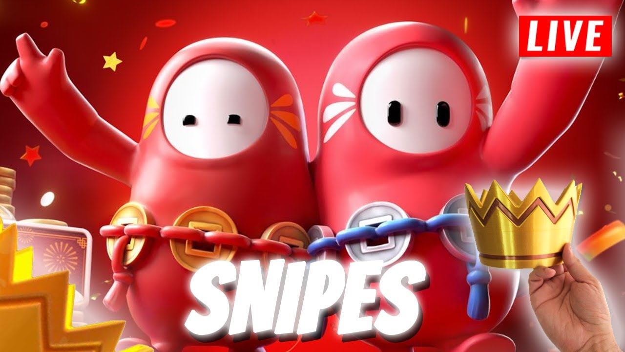 🔴LIVE - FALL GUYS - SNIPES SOLO ONLY | RED SKINS WHITE HATS ONLY ...