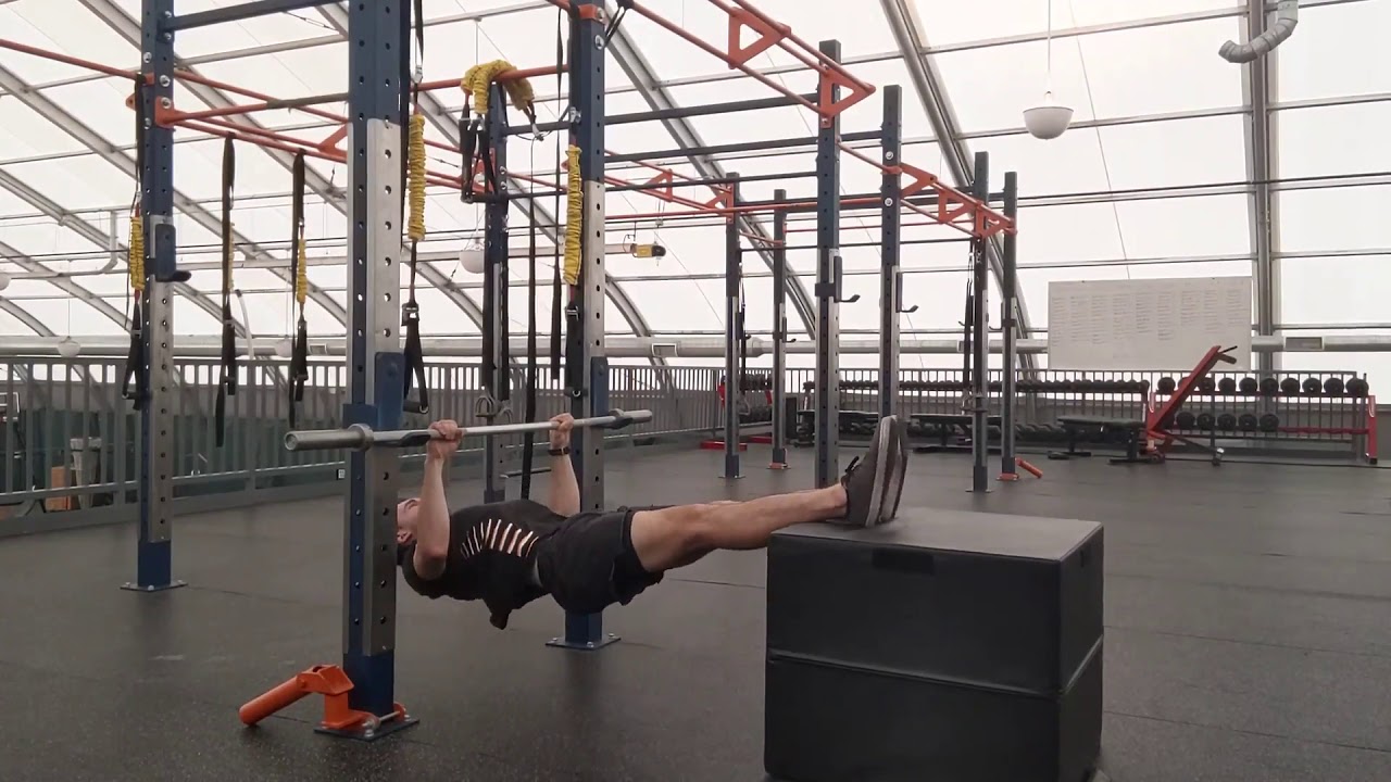 Feet Elevated Barbell Inverted Row: Fàs Movement Training - YouTube