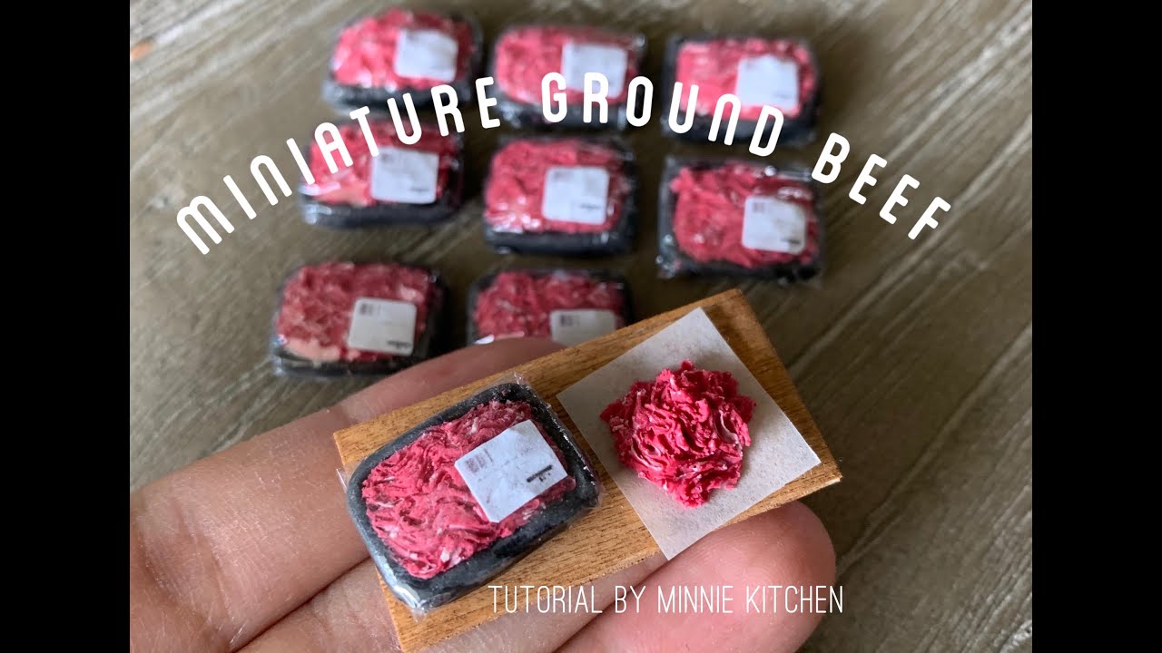 How To Make Miniature Ground Beef From Polymer Clay - YouTube