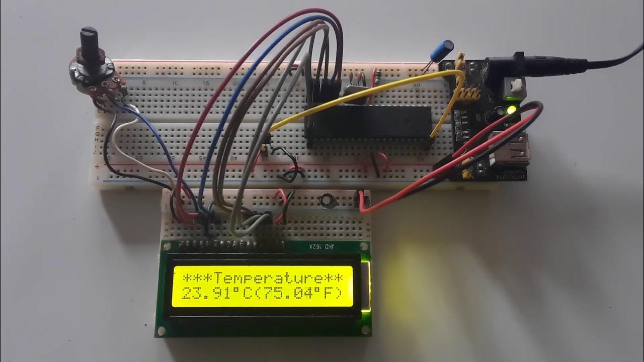 LM35 temperature sensor with ATmega32 - YouTube