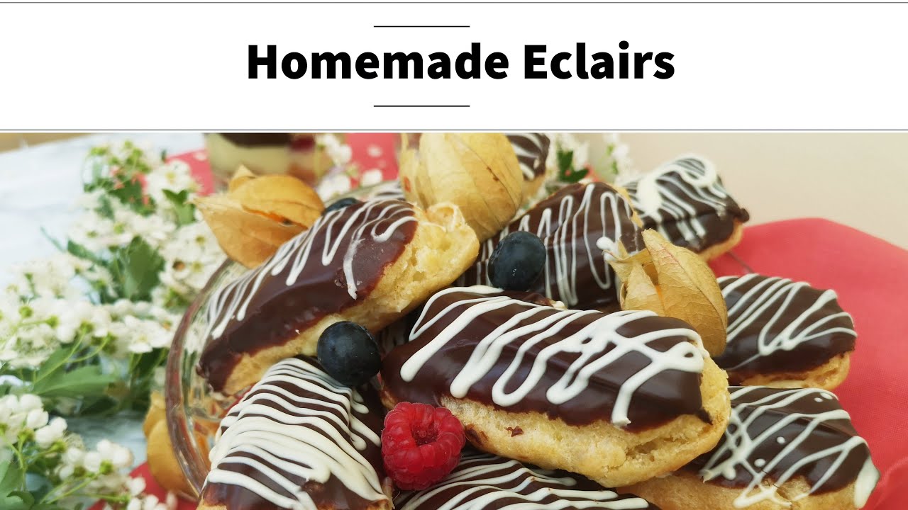 Homemade Delicious Vanilla Eclairs - YouTube