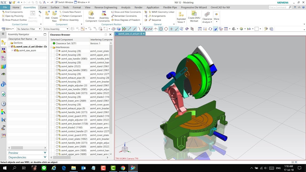 Siemens NX12 Assembly Clearance Analysis. - YouTube