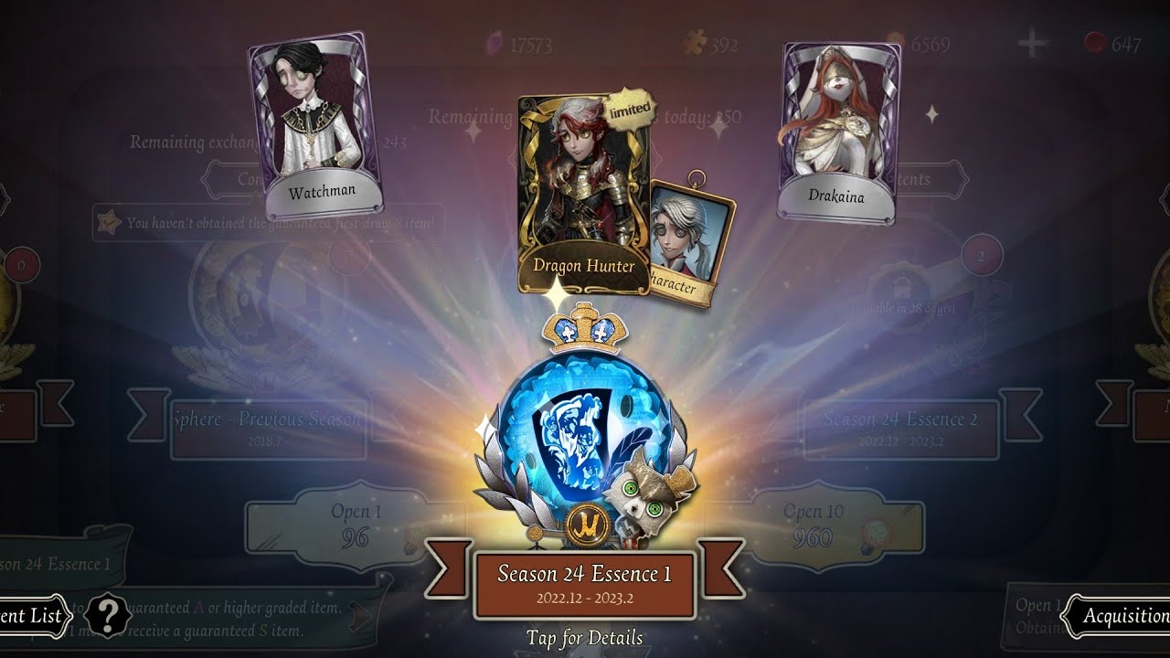 Identity V Season 24 Essence 1 Opening Essences Youtube