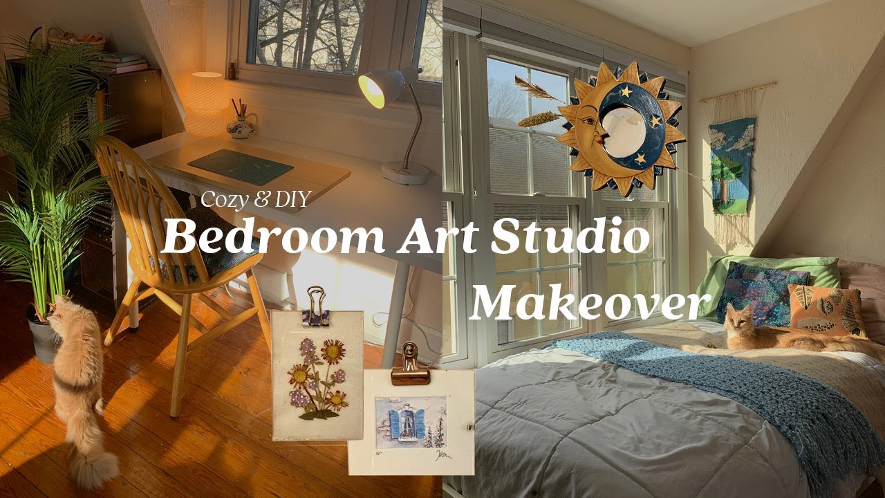 Bedroom Art Studio Makeover + Tour - YouTube