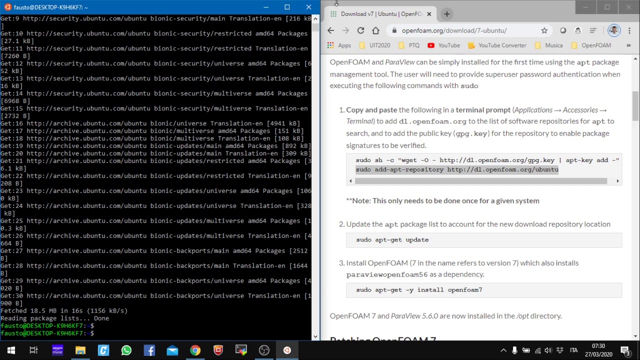 Install Openfoam On Ubuntu App In Windows 10 Youtube