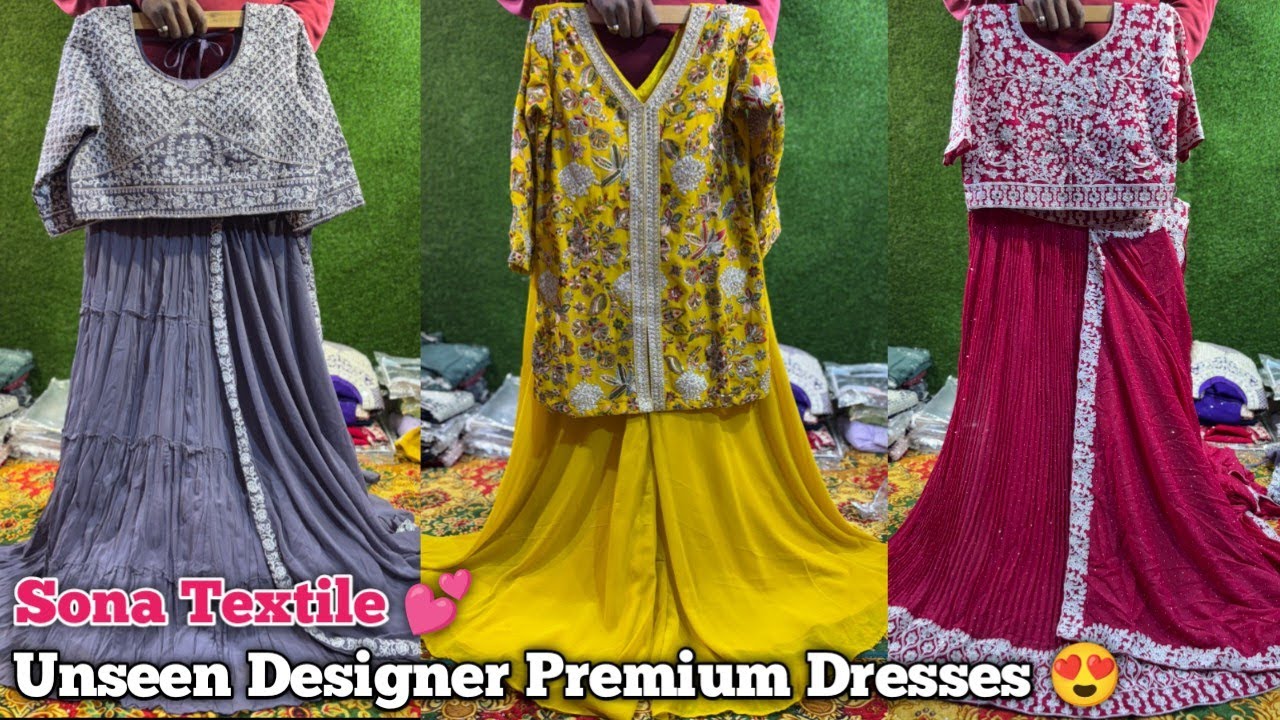 Sona Textile ! Latest 2025 Designer Croptop, Gown Designes 💕 ! मात्र ...
