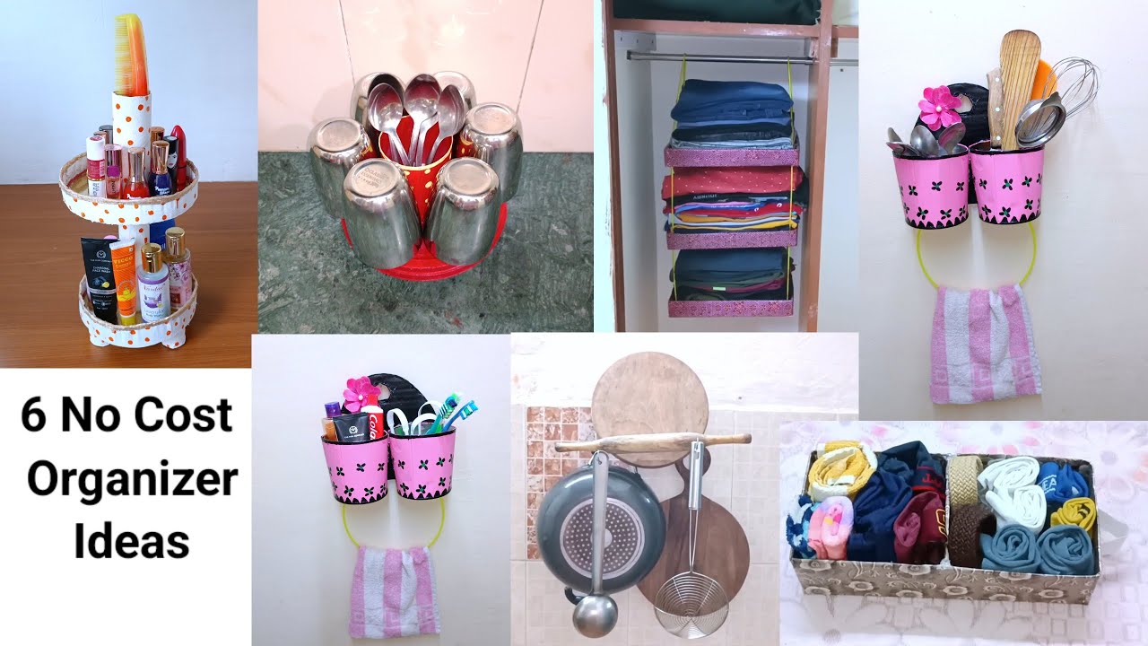 6 Useful No Cost Organizers Ideas/ Home & kitchen Organizers Ideas/Best ...