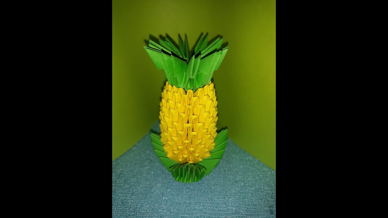 How to make 3d origami pineapple - Hướng dẫn xếp quả thơm 3d origami ...