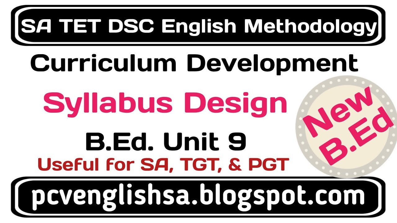 Curriculum 006 Syllabus Design I Unit 9 Curriculum Development I AP New ...