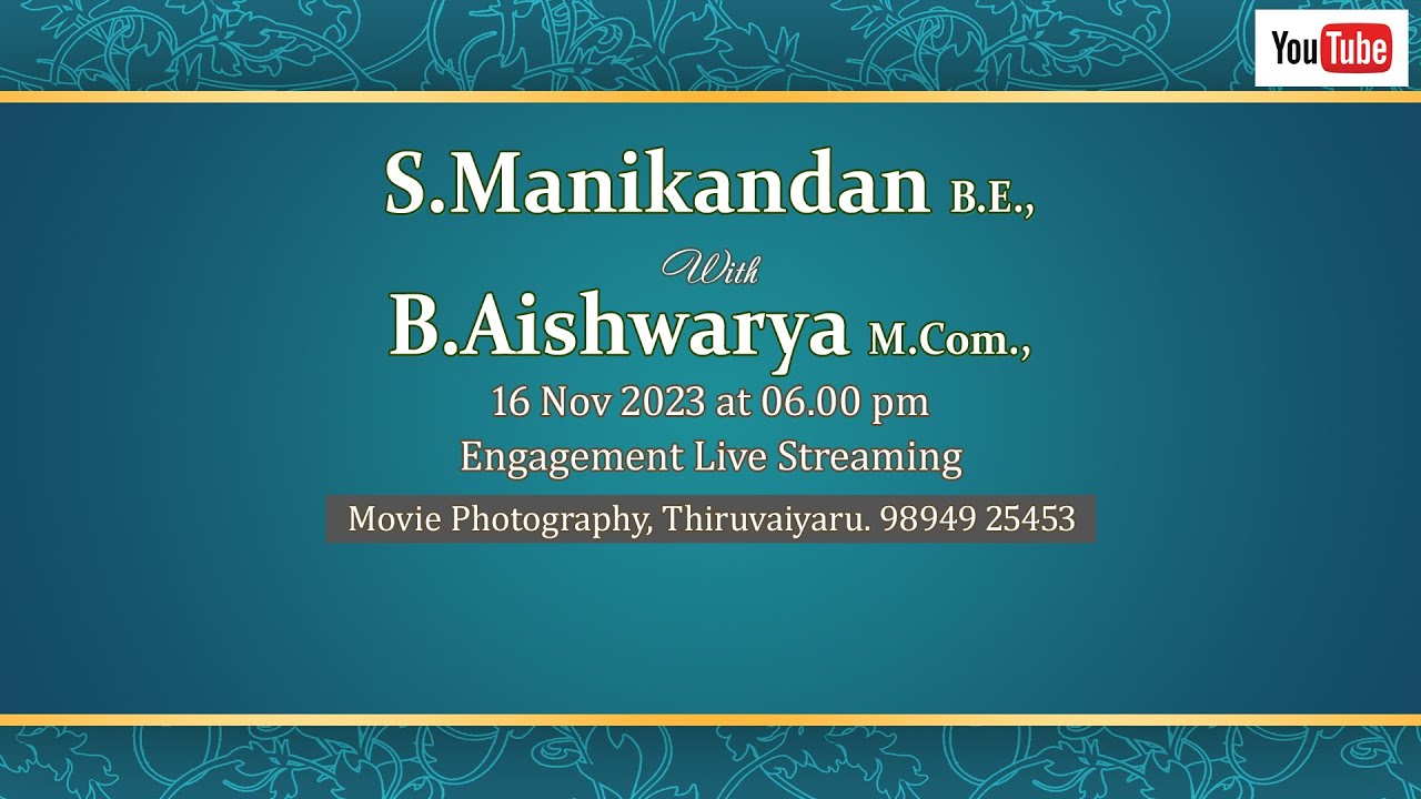 S.Manikandan B.E., With B.Aishwarya M.Com., - YouTube