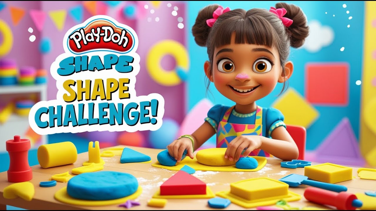 Play-Doh Shape Building Challenge | Fun & Easy Play Dough Learning for ...