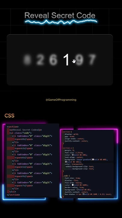 Revel Secret Code Using Html Css 🕵️♂️👾 Viral Viralvideo Youtube Music Htmlcss Shorts