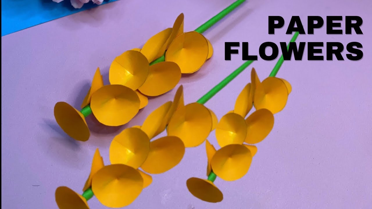 Yellow paper flowers/simple and easy tutorial - YouTube