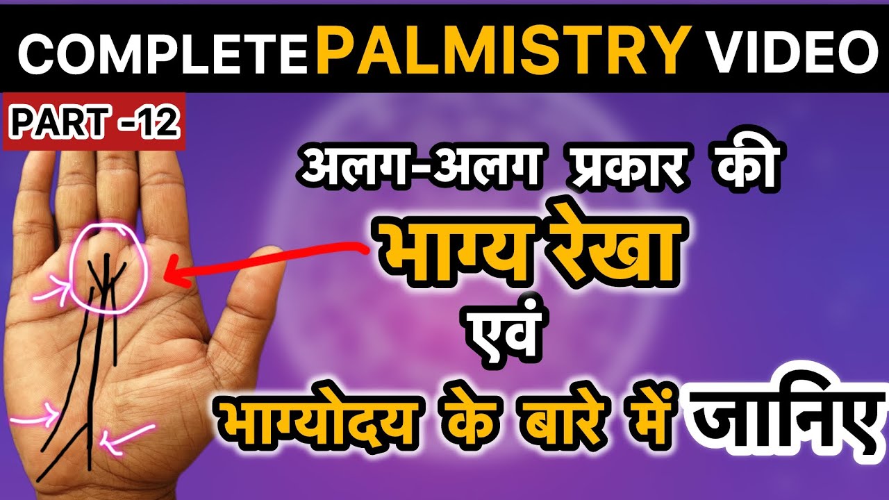 Part-12 |Learn Palmistry | Luck Line ।भाग्य रेखा को देख जाने कब और कैसे ...