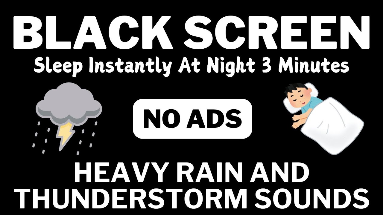 Heavy Rain And Thunderstorm - Sleep Instantly At Night 3 Minutes ｜ Stop ...
