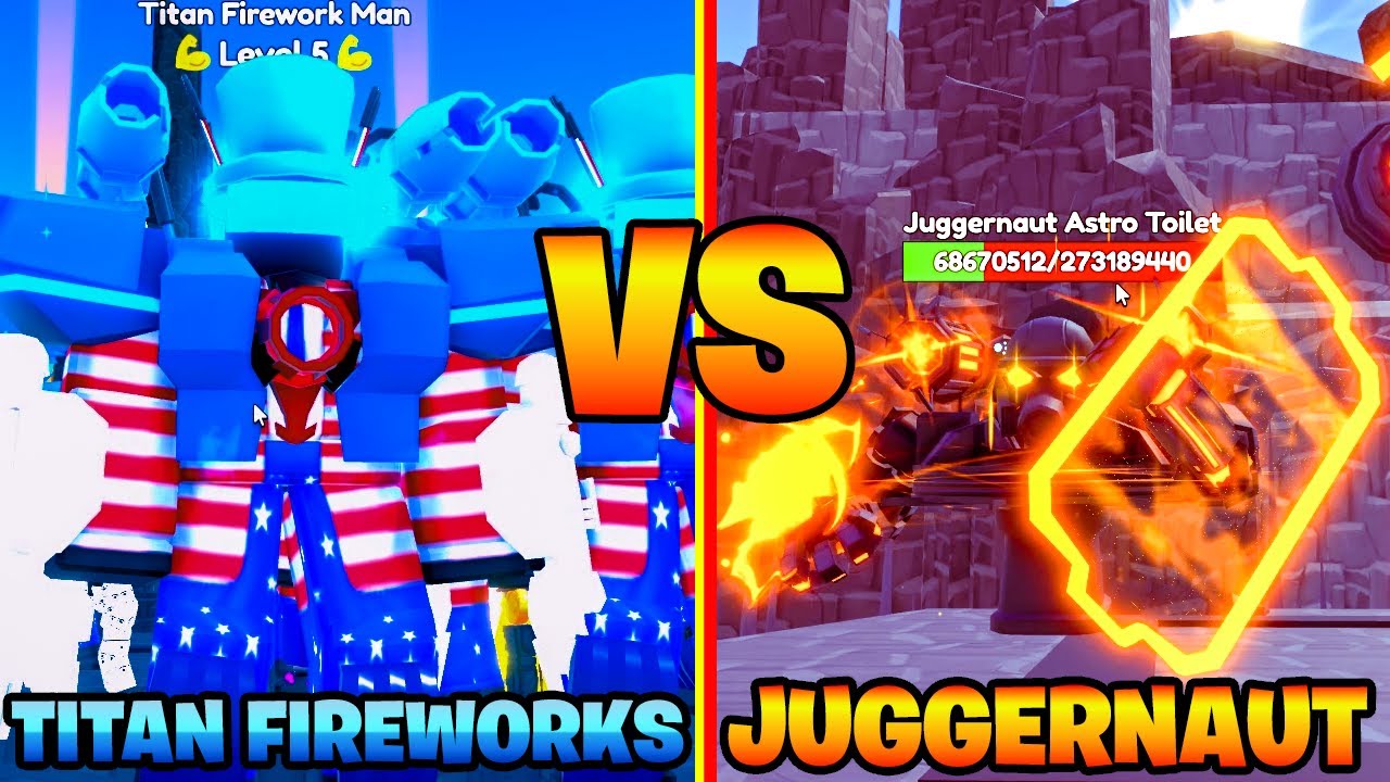 TITAN FIREWORKS MAN VS JUGGERNAUT VS ENDLESS IN TOILET TOWER DEFENSE ...