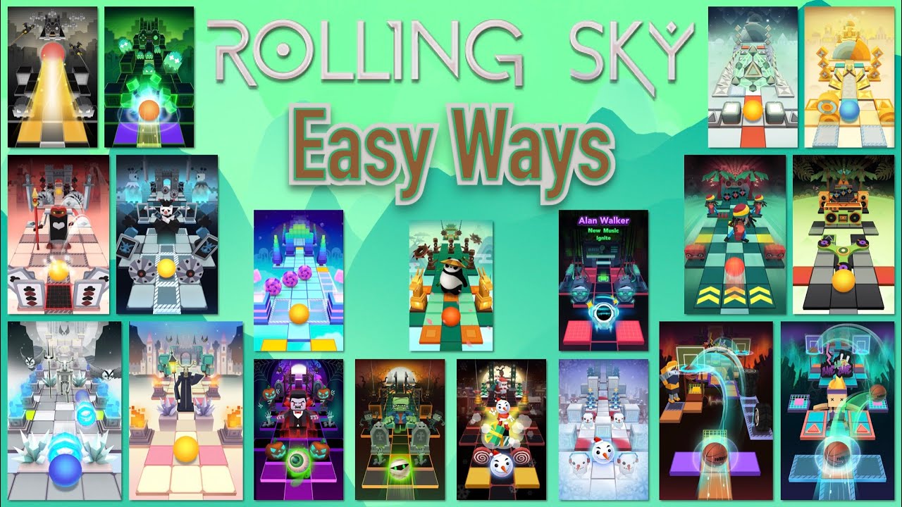 Rolling Sky Easy Ways || ALL 2017 LEVELS - YouTube
