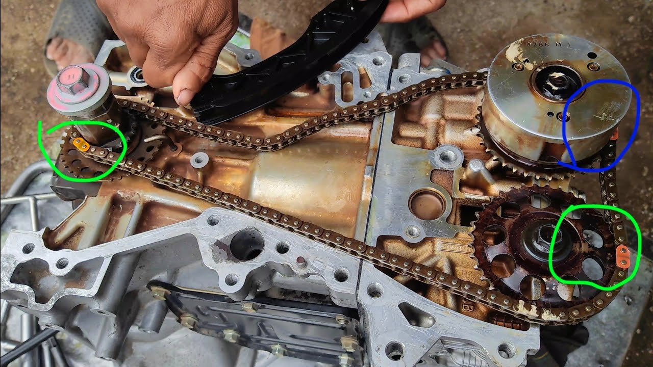 How to efi engine timing fitting // timing chain install ll timing mark ...