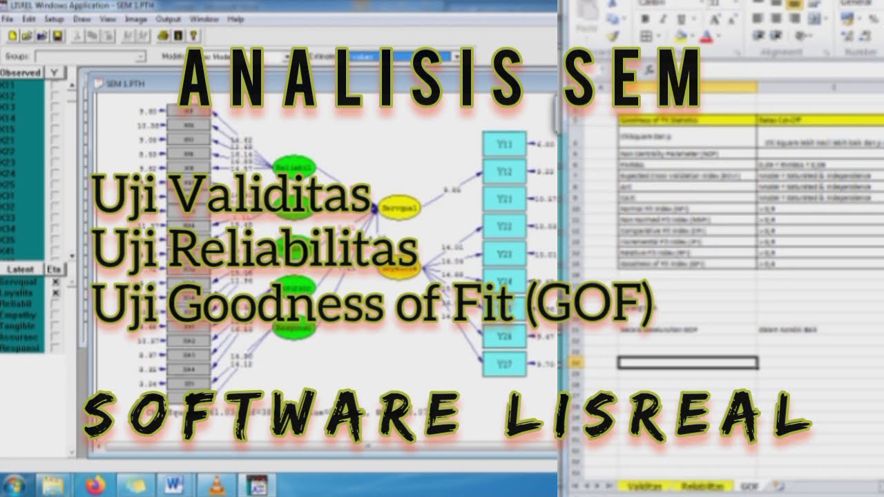 Analisis SEM, Uji Validitas, Reliabilitas, Goodness of Fit (GOF), LISREL - YouTube