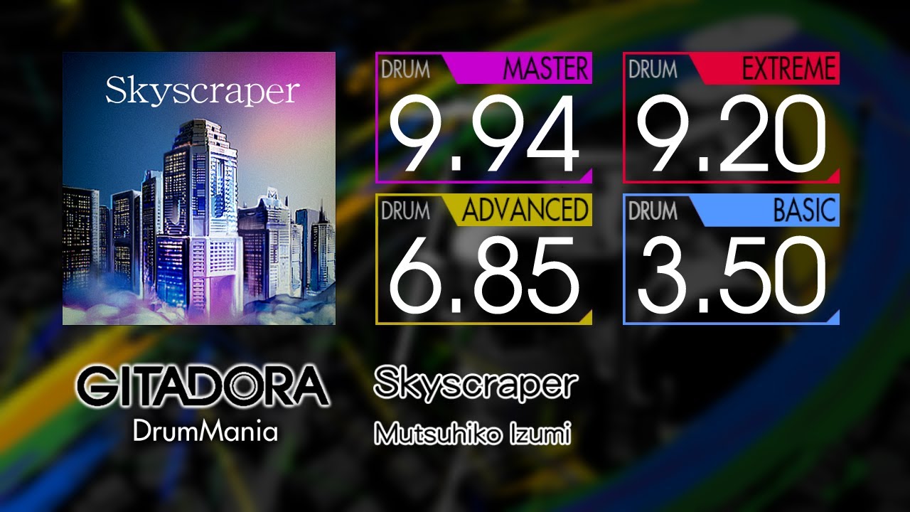 【GITADORA】 Skyscraper (MASTER ~ BASIC) Drum - YouTube