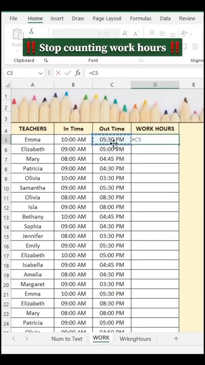 How to calculate work hours using MOD function in excel☝🏻#excel #excelformula #shorts cel - YouTube