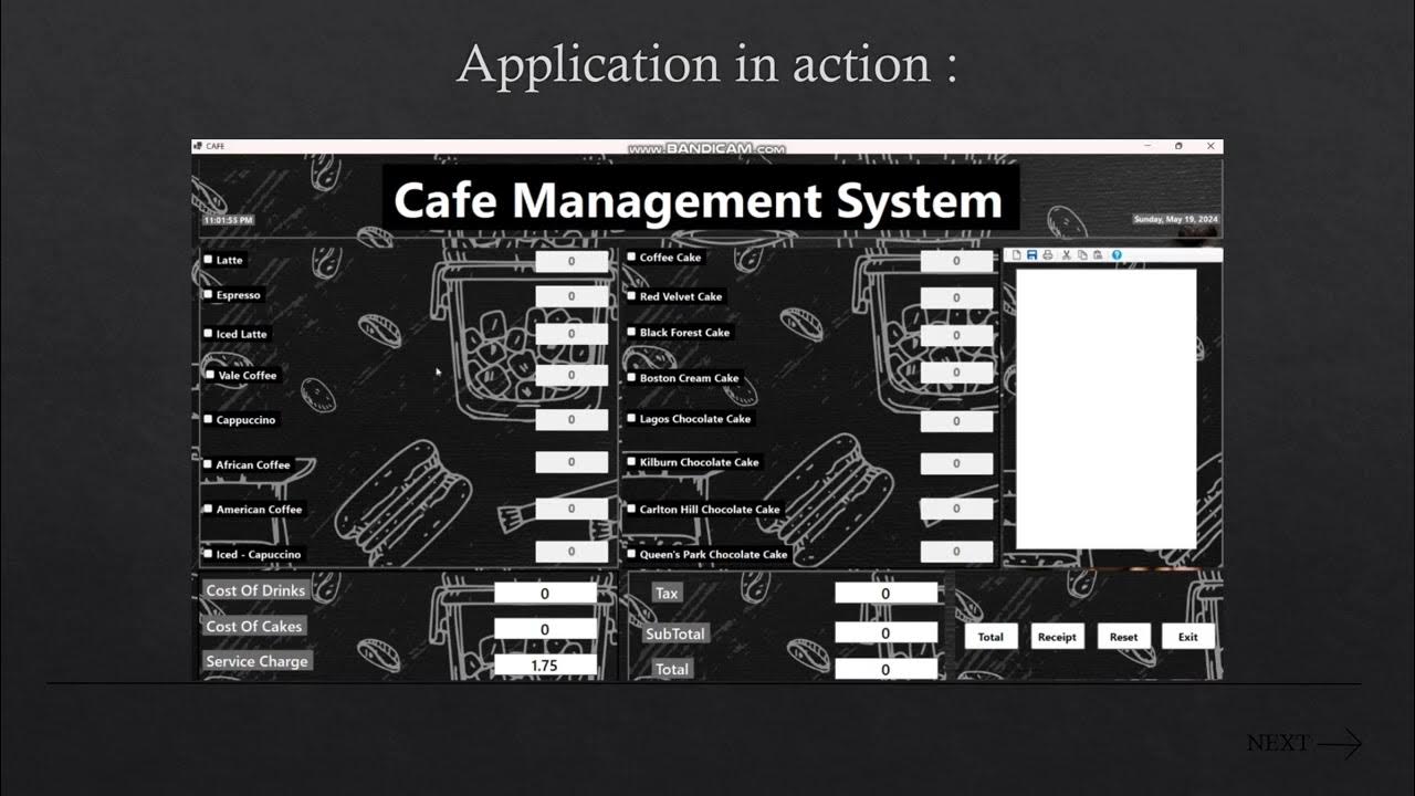 Cafe Management System Project Video - YouTube