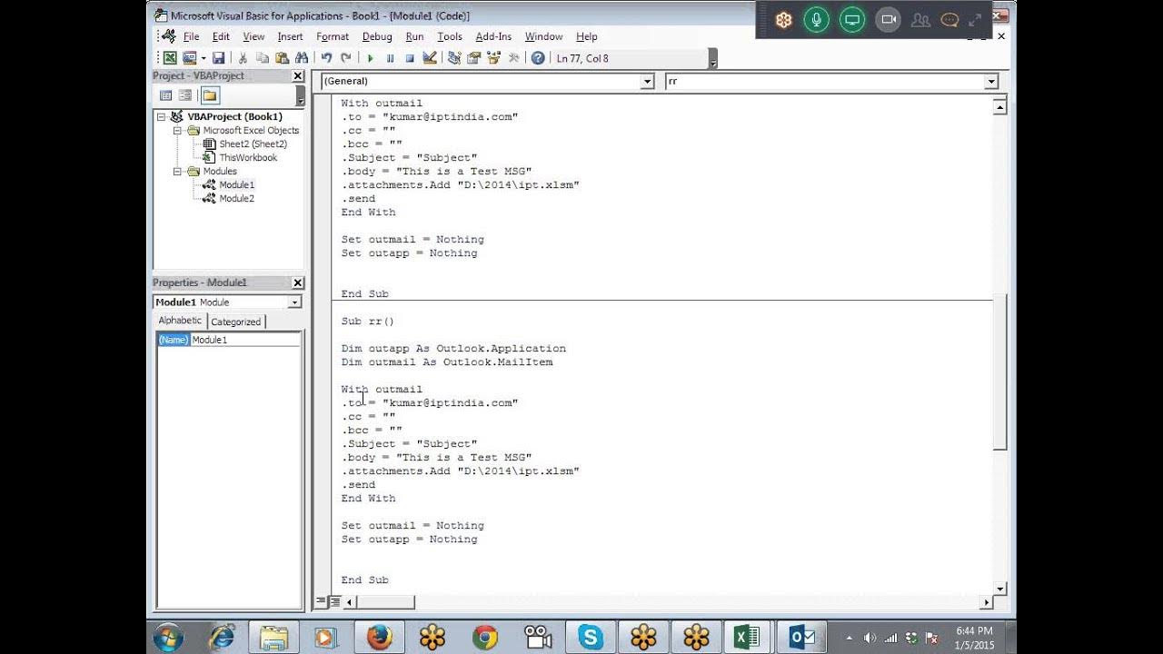 Send mail with Excel VBA using Outlook , Show Chart on Userform - YouTube