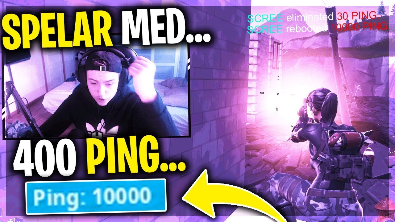 Jag Testade Spela Fortnite Med 400 PING... (dålig idé) - YouTube