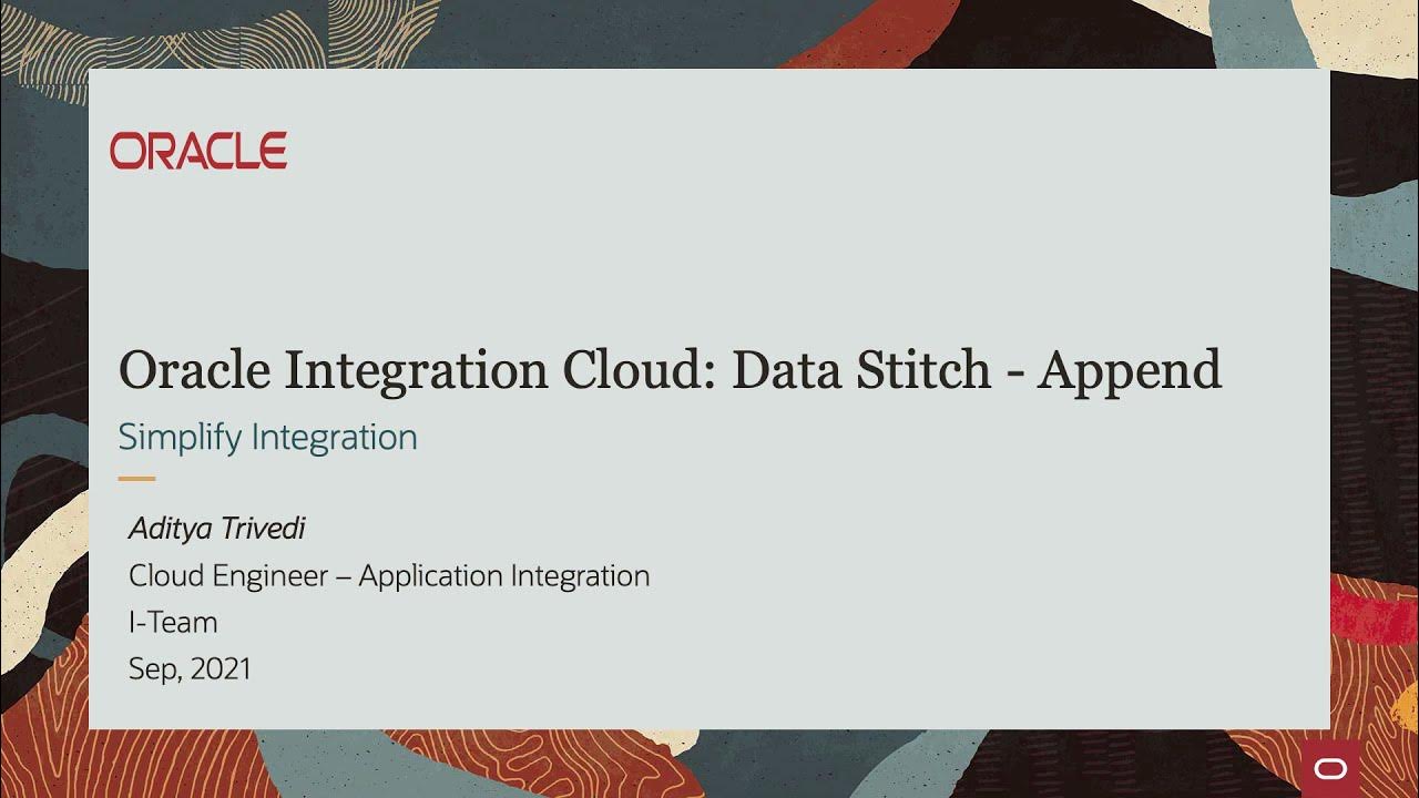 Append Operation in Data Stitch action of Oracle Integration Cloud - YouTube